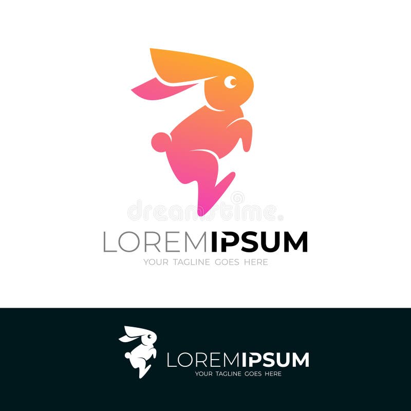Rabbit Icon is Jumping, Logo Ready To Use Stock Vector - Illustration ...