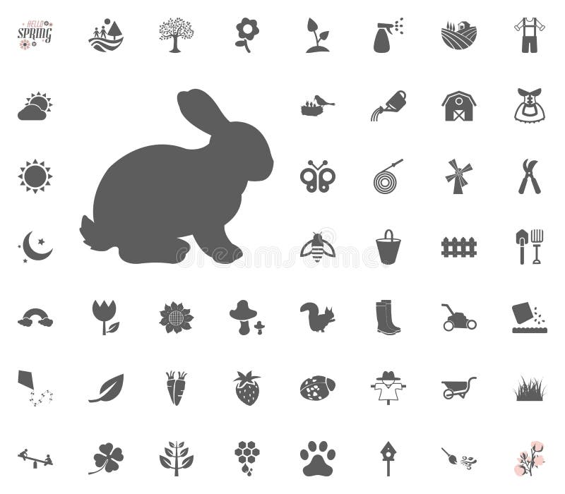 Rabbit Icon. Spring Vector Illustration Icon Set. Stock Illustration ...