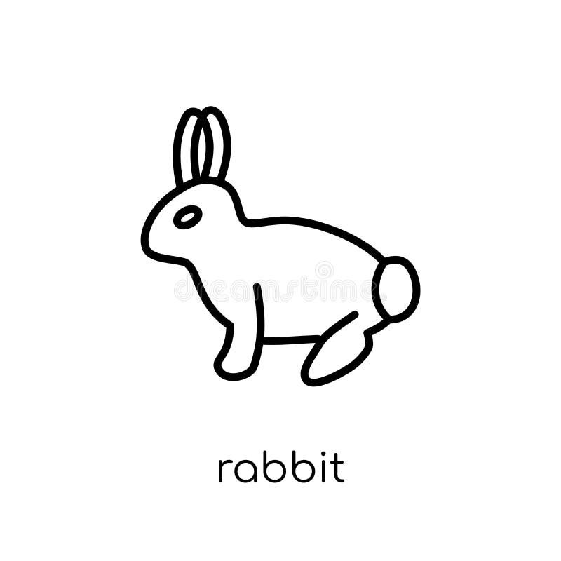 Rabbit Icon. Trendy Modern Flat Linear Vector Rabbit Icon on White ...