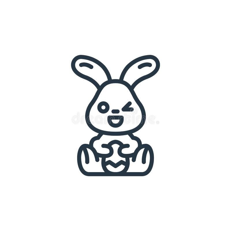 Rabbit Icon Vector from Easter Avatars Concept. Thin Line Illustration ...