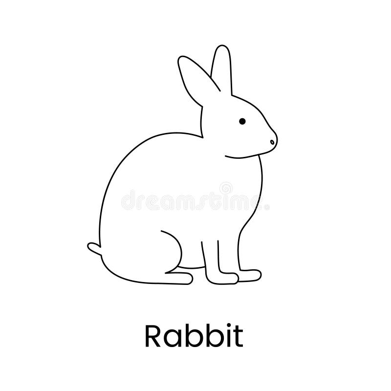 Rabbit Icon in Vector, Linear Illustration of an Animal. Stock Vector ...