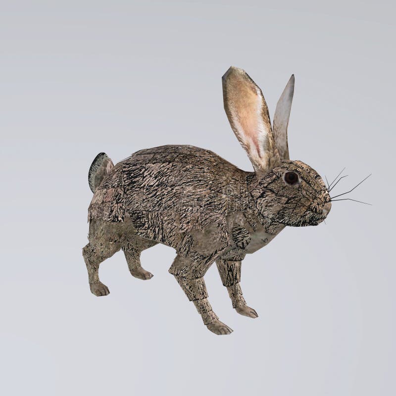 Rabbit Isolated on White Background Stock Illustration - Illustration ...