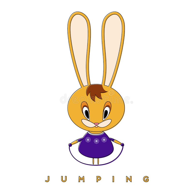 Rabbit Jump Rope stock vector. Illustration of cheerful - 142235532