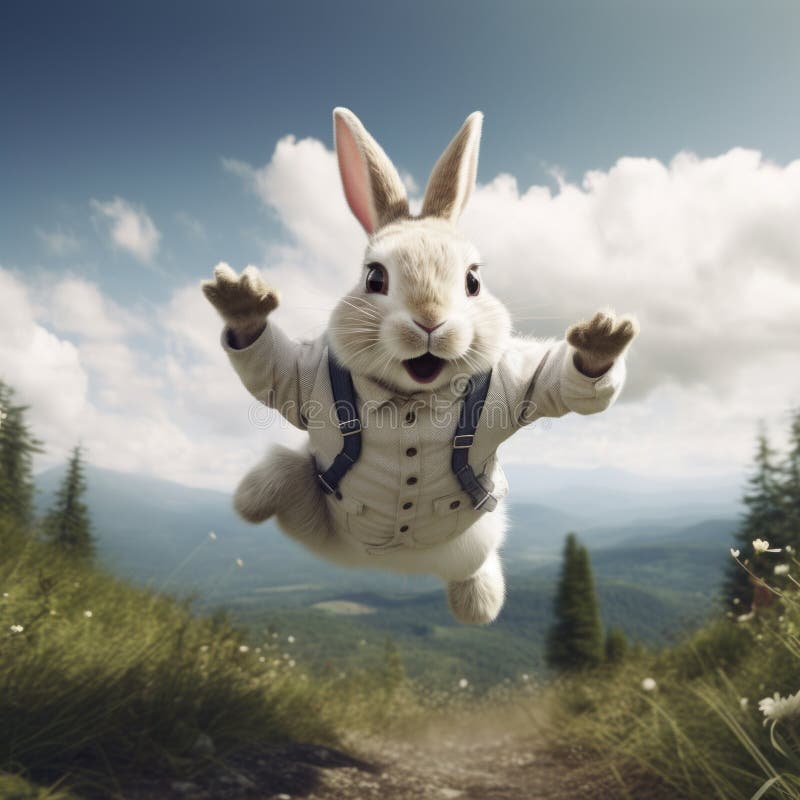 A Rabbit Jumping in the Air Stock Image - Image of journey, rabbit ...