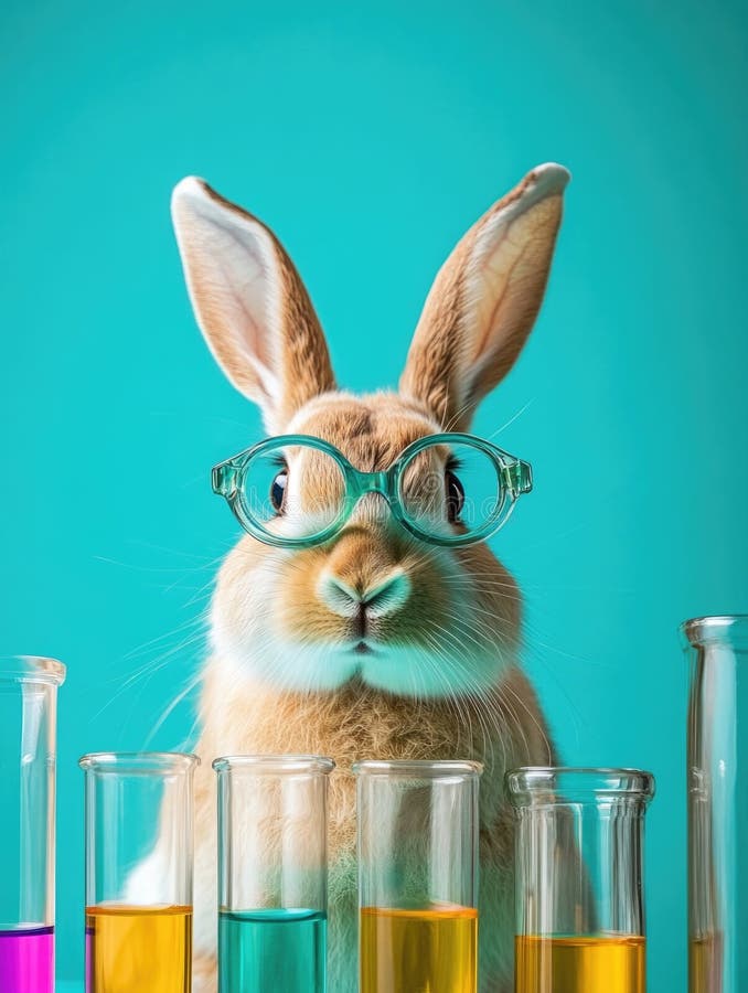 Rabbit in Laboratory Setting Stock Illustration - Illustration of ...
