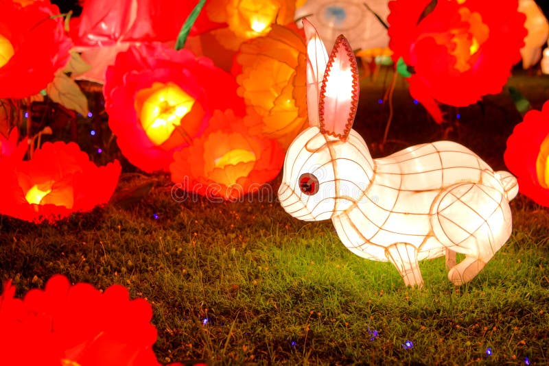 Rabbit lantern stock image. Image of celebrating, symbol - 16108243