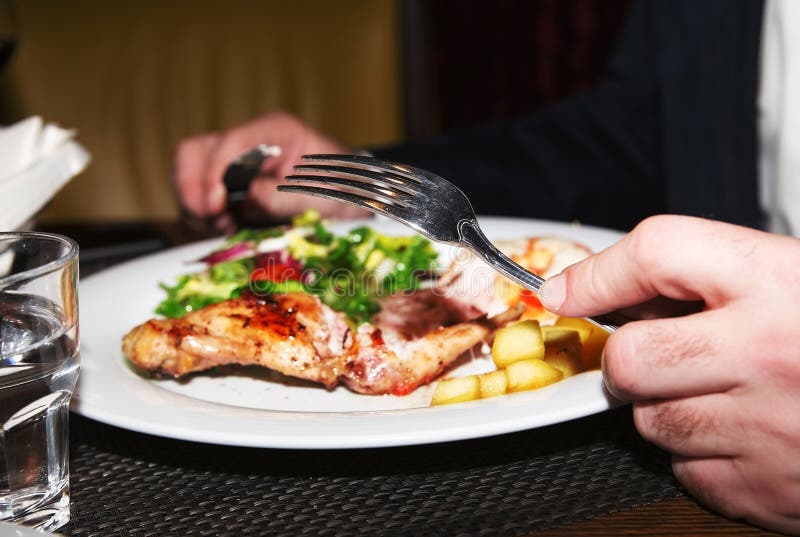 Rabbit Leg Apple Confit Vegetable Salad Stock Photos - Free & Royalty ...