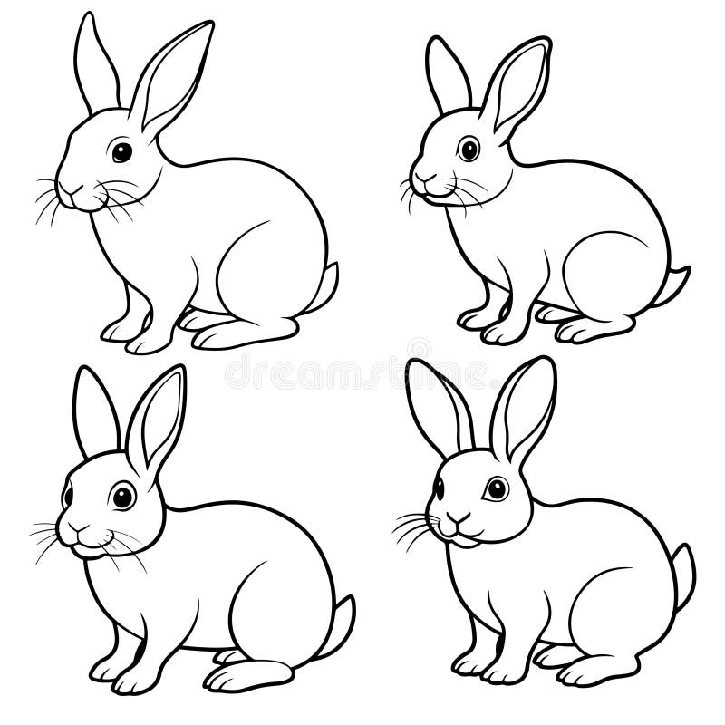 Rabbit, One Line Drawing Vector Illustration Stock Vector ...