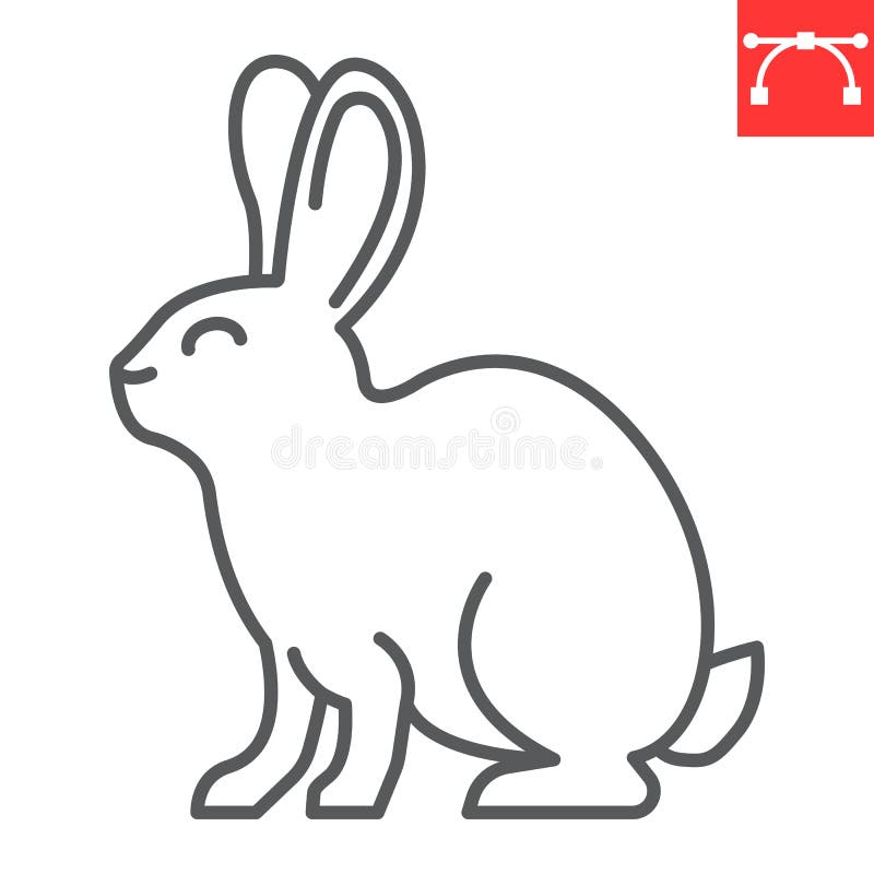 Rabbit line icon stock vector. Illustration of pictogram - 240185404