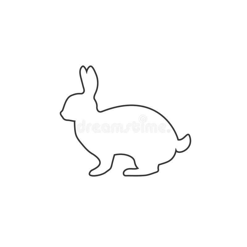 Rabbit Line Icon Vector in Flat Style Stock Vector - Illustration of ...