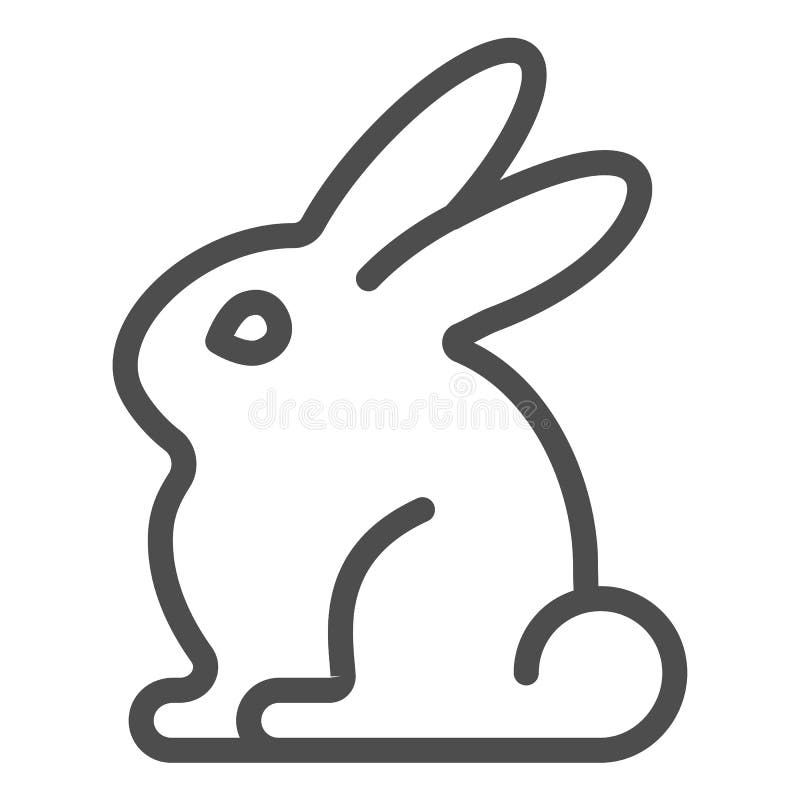 Rabbit Line Icon, Animals Concept, Hare Sign on White Background, Bunny ...