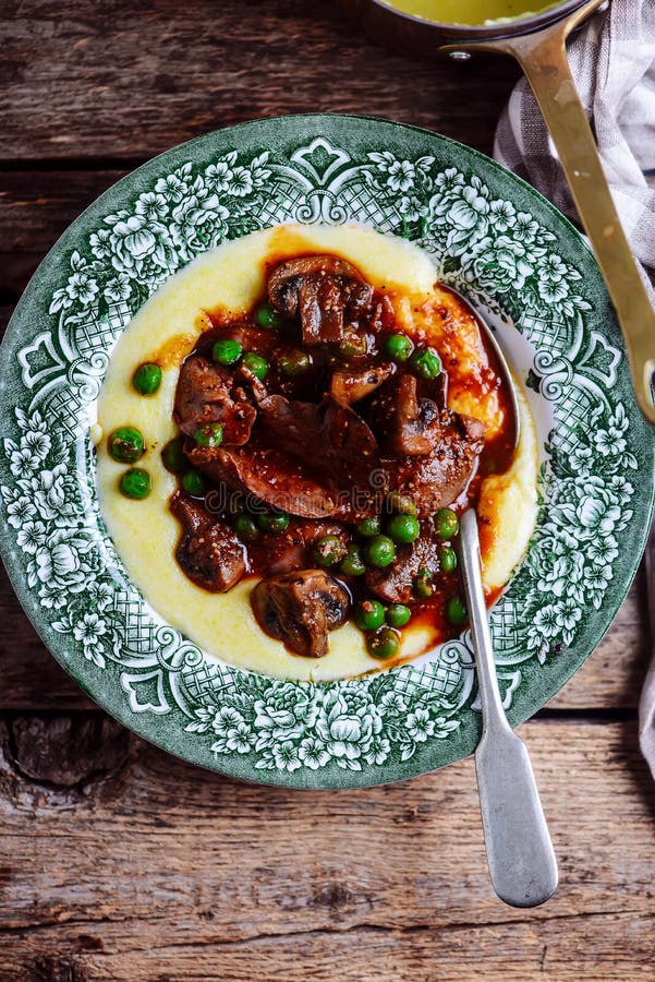 Rabbit Liver Stew with Mushrooms.style Rustic Stock Photo - Image of ...