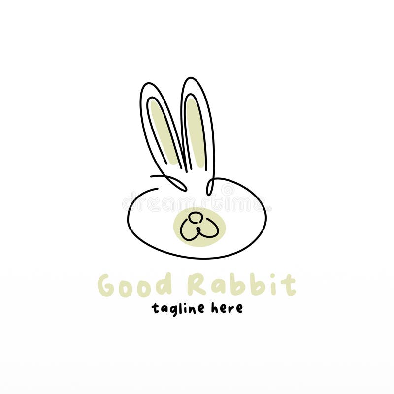 Rabbit Logo Design Concept. Lined Rabbit Logo Template Stock Vector ...