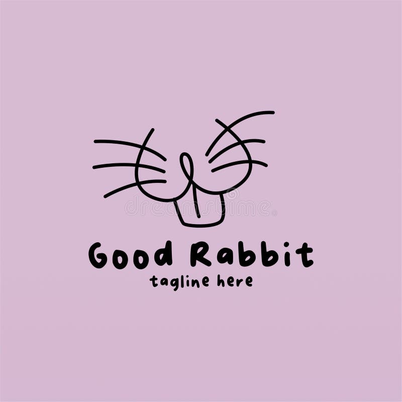 Rabbit Logo Design Concept. Lined Rabbit Logo Template Stock Vector ...