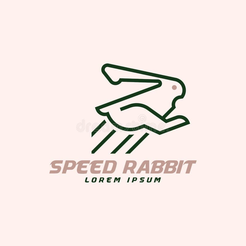 Rabbit Logo Design Concept. Lined Rabbit Logo Template Stock ...