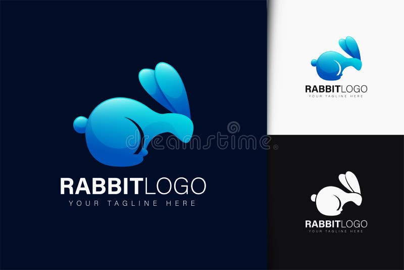 Rabbit Logo Design with Gradient Stock Vector - Illustration of logo ...