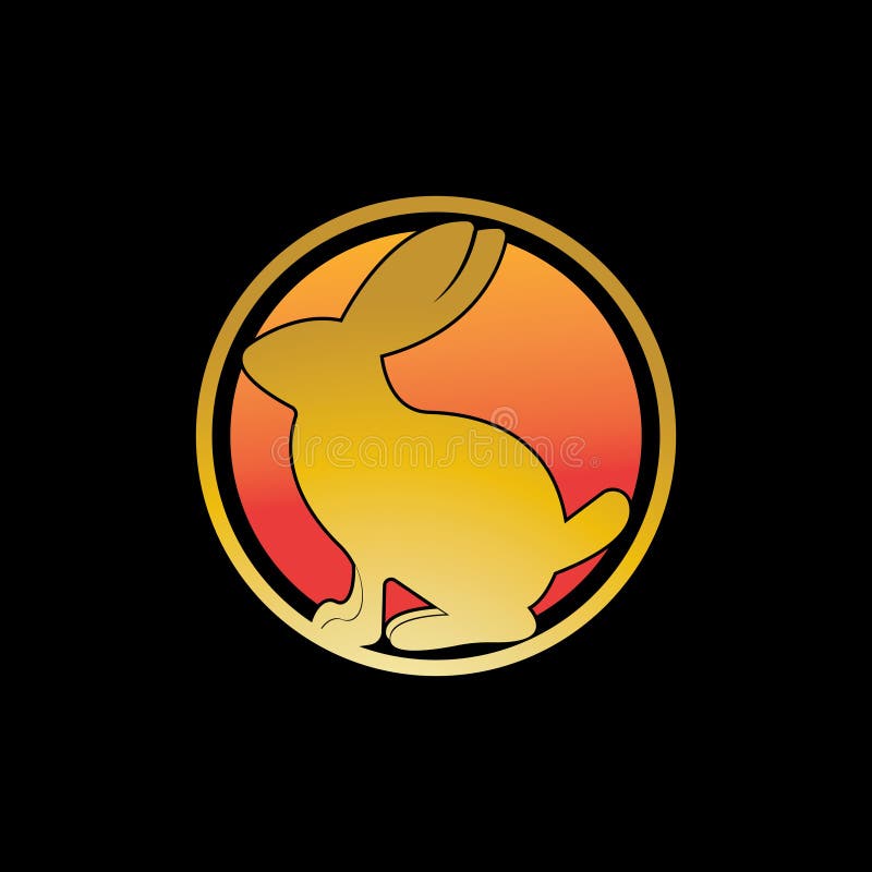 Rabbit Logo Design Illustration Template Vector Icon Stock Illustration ...