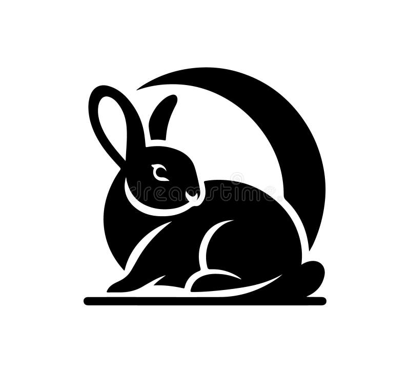 Rabbit Logo Icon Minimal Negative Space Stock Illustration ...