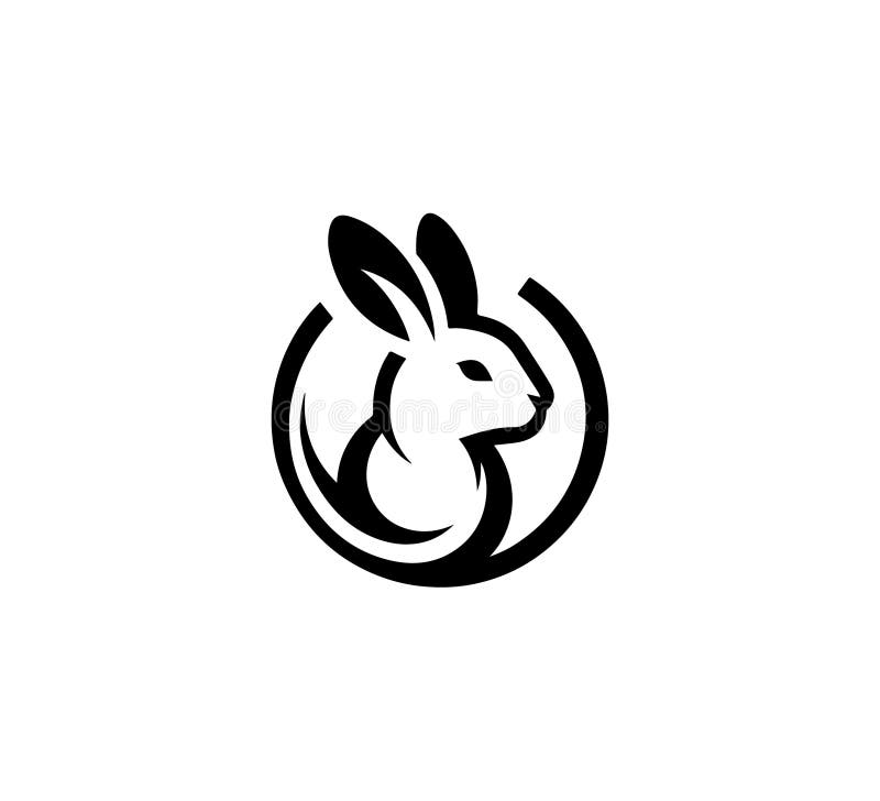 Rabbit Logo Icon Minimal Negative Space Stock Illustration ...