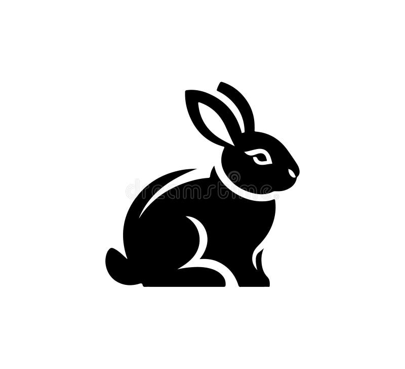 Rabbit Logo Icon Minimal Negative Space Stock Illustration ...