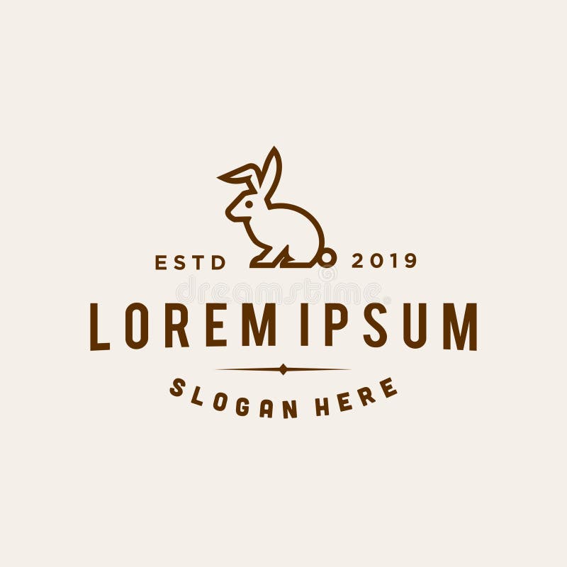 Rabbit Logo Icon Vector, Hare Jump and Run Logo Vector Line Art Outline ...