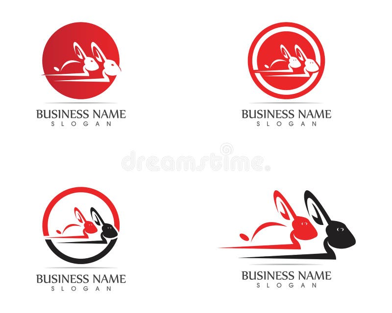 Rabbit Logo Vector Art Template Illustration Stock Illustration ...