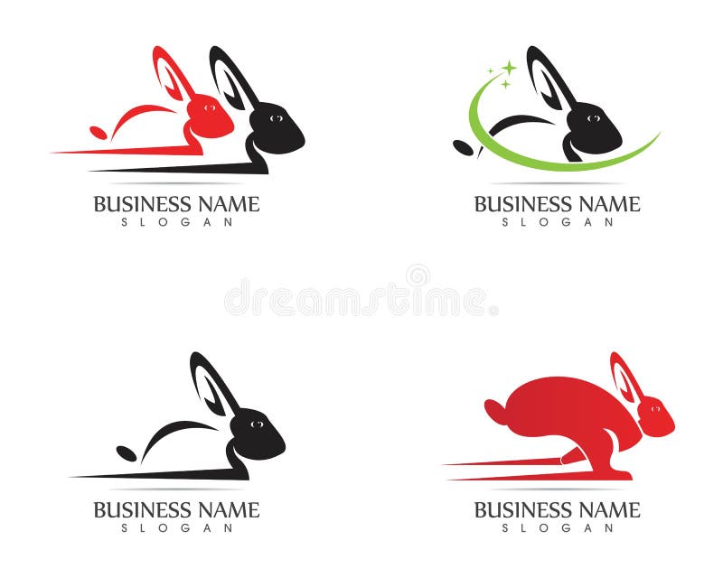 Rabbit Logo Vector Art Template Illustration Stock Vector ...