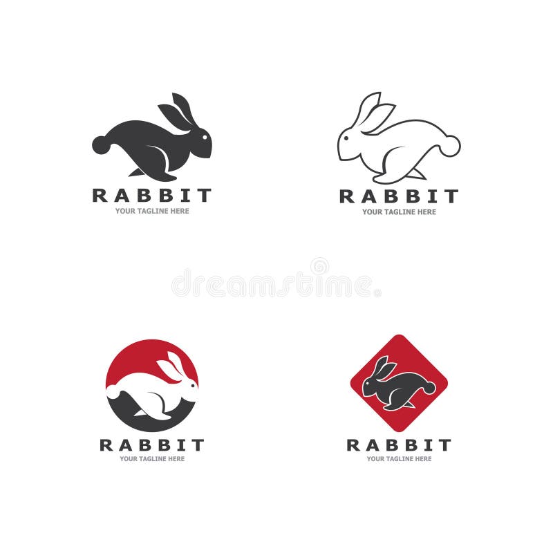Rabbit Logo Vector Art Template Illustration Stock Illustration ...