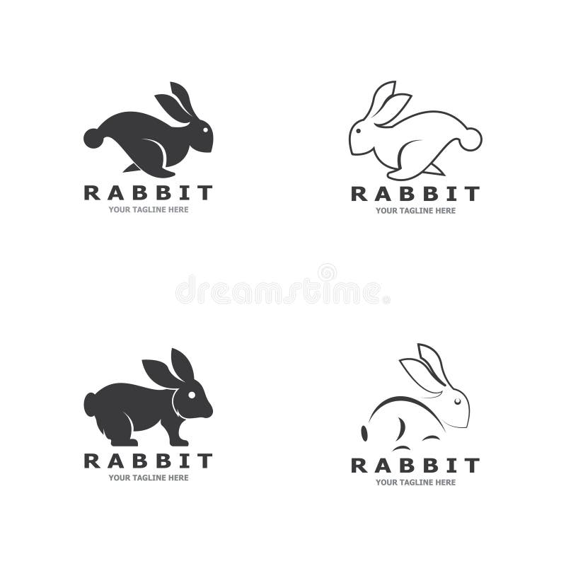 Rabbit Logo Vector Art Template Illustration Stock Illustration ...