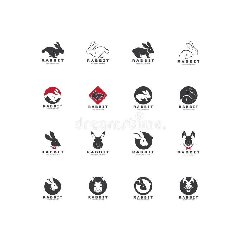 Rabbit Logo Vector Art Template Illustration Stock Illustration ...