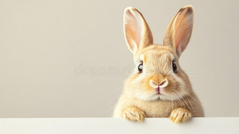 A Rabbit is Looking at the Camera with Its Eyes Closed Stock Image ...