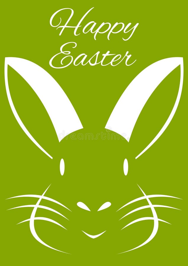 Easter Time Card with Rabbit. Stock Illustration - Illustration of ...