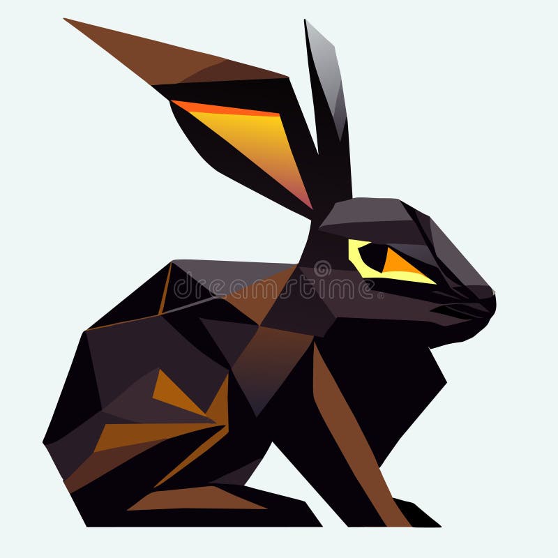 Rabbit in Low Poly Style. Vector Illustration for Your Design Stock ...