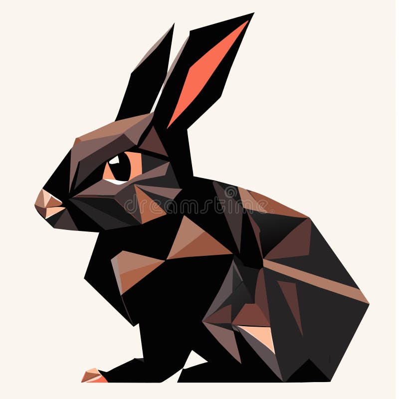 Rabbit in Low Poly Style. Vector Illustration for Your Design Stock ...