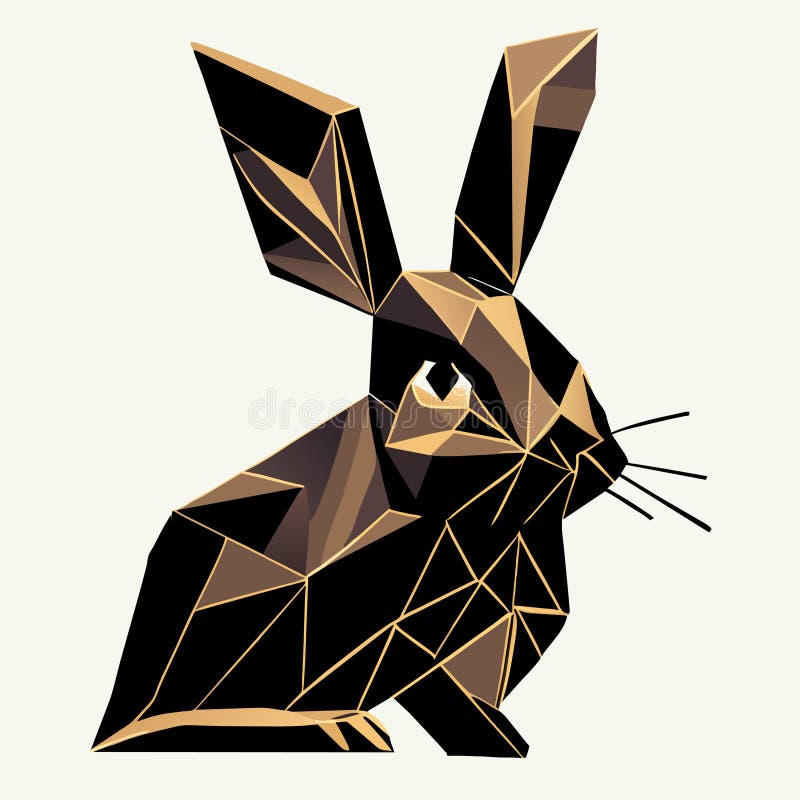 Rabbit Low Polygon Vector Illustration. Polygonal Animal Icon Stock ...