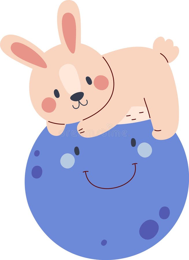 Rabbit Lying on Planet stock vector. Illustration of sleeping - 303662999