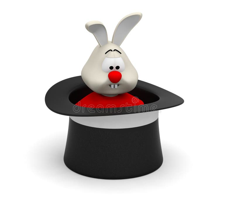 Rabbit Magic Hat Illusion Magician Show Stock Illustration ...