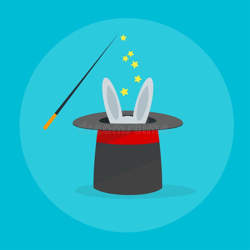 Rabbit in a Magic Hat. Vector Stock Vector - Illustration of magician ...