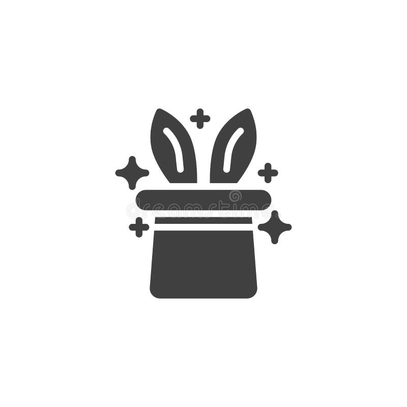 Magic Cap and Magic Rabbit Outline Icon Stock Vector - Illustration of ...