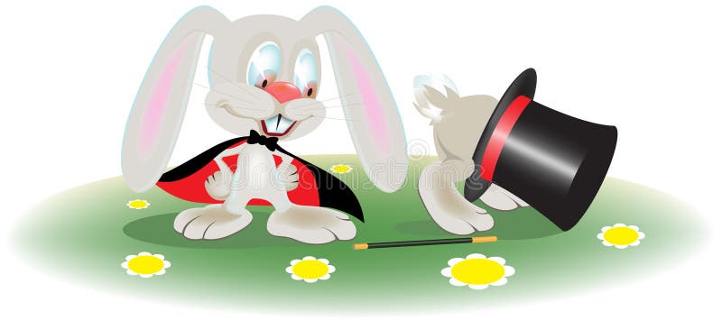 Rabbit magician stock vector. Illustration of hare, magician - 13060126