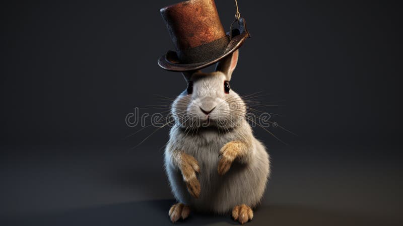 Rabbit in a Magician Hat. Generative Ai Stock Illustration ...