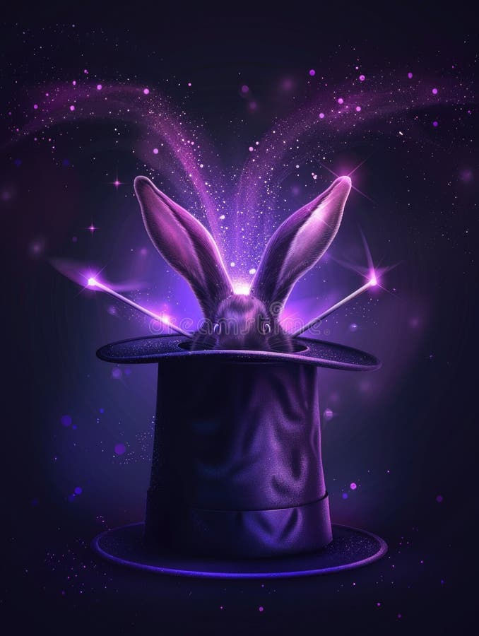 Rabbit in Magician s Hat stock photo. Image of surprise - 376191800