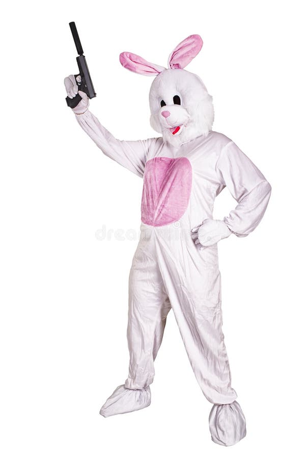 Rabbit Mascot with a Shotgun. Stock Image - Image of rabbit, background ...