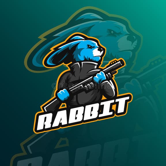 Rabbit mascot logo design stock illustration. Illustration of club ...
