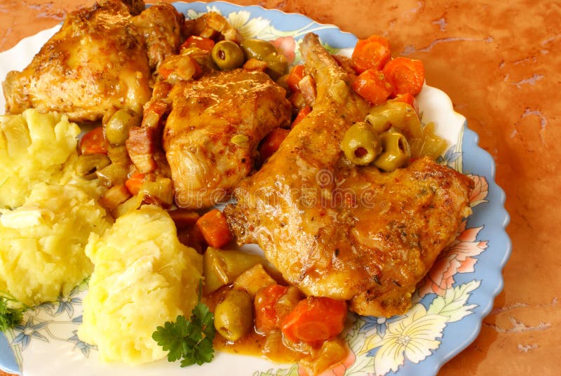 Rabbit meat stock photo. Image of cooked, horizontal, casserole - 8869666