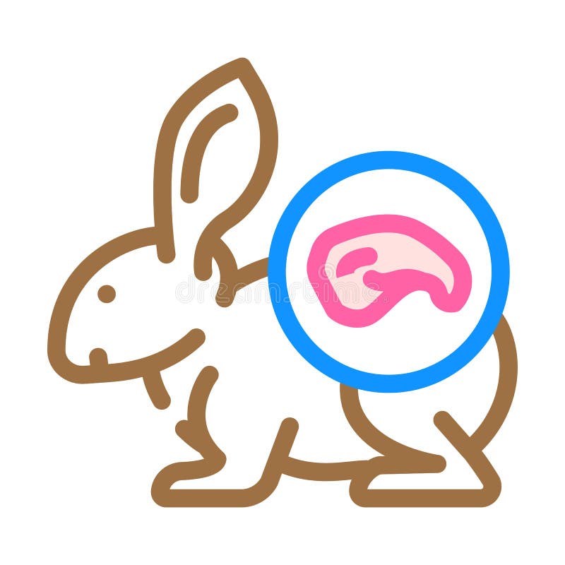 Rabbit Meat Color Icon Vector Illustration Stock Vector - Illustration ...