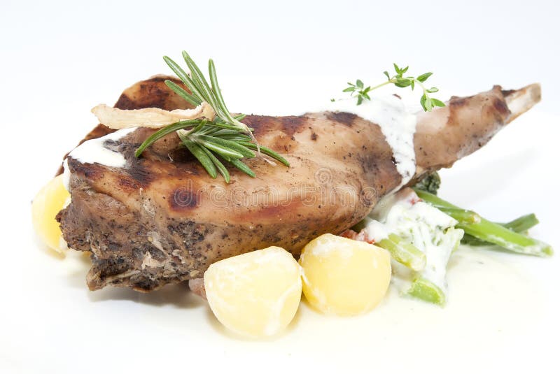 Rabbit meat and potatoes stock photo. Image of brussels - 39693336