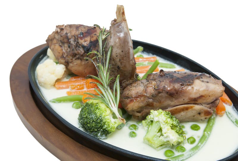 Rabbit meat and potatoes stock image. Image of dinner - 64631897