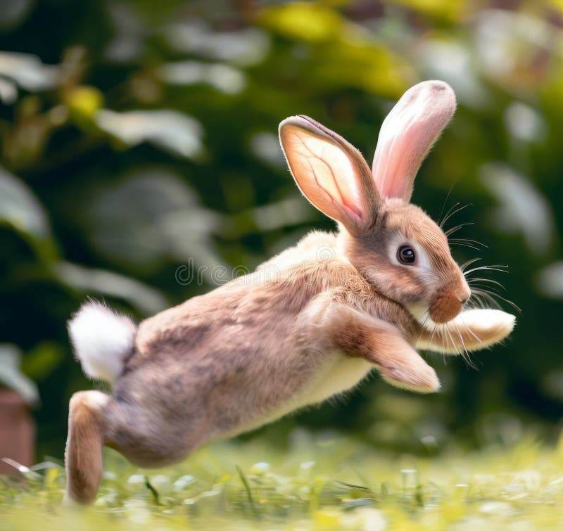 Rabbit in Mid-Air stock illustration. Illustration of animal - 291622603