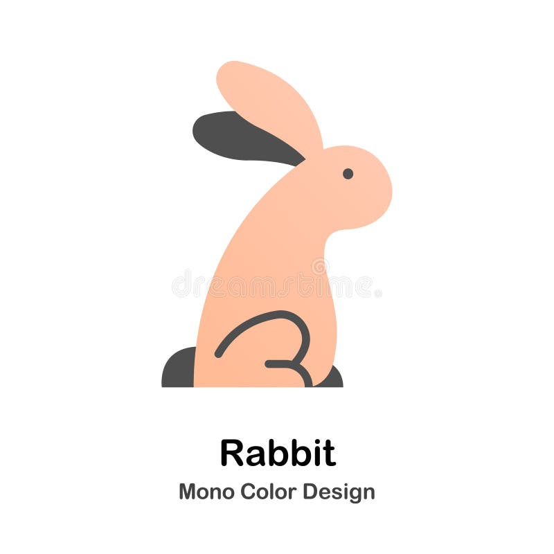 Rabbit Mono Color Icon stock vector. Illustration of bunny - 123757094